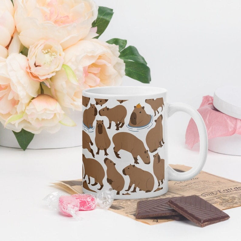 Capybara Coffee Mug, Cute Animal Gift, Animal Lover, Funny Hup Meme ...