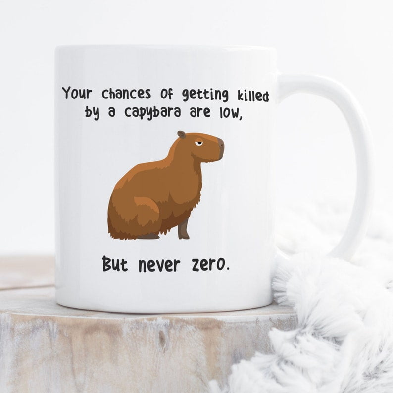 Capybara Coffee Mug, Mandarin Orange, Cute Animal Gift, Funny Hup Meme ...