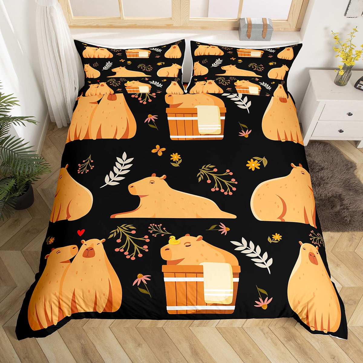 Capybara Comforter Cover Queen Size Kids Gifts for Capybara Lovers ...