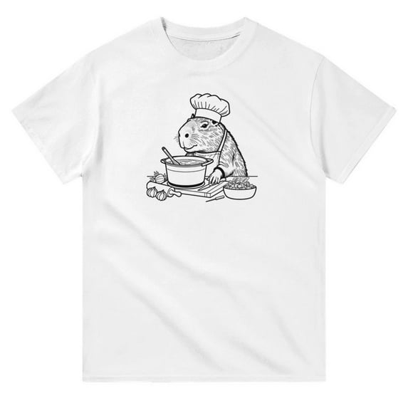 Capybara Cooking T-Shirt, Unisex Animal Lover Tee, Cute Capybara ...