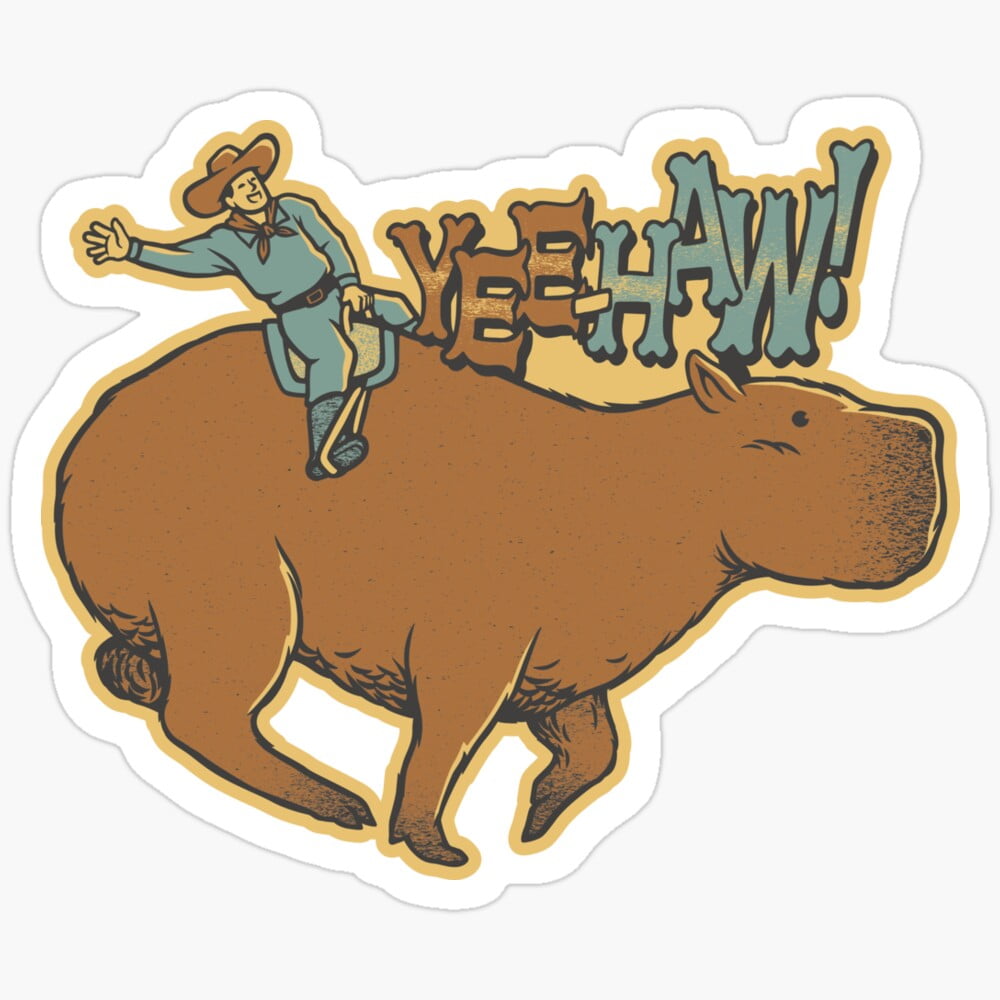 Capybara Cowboy Yee Haw Sticker Phone Decal Water Bottle Stickers Car ...