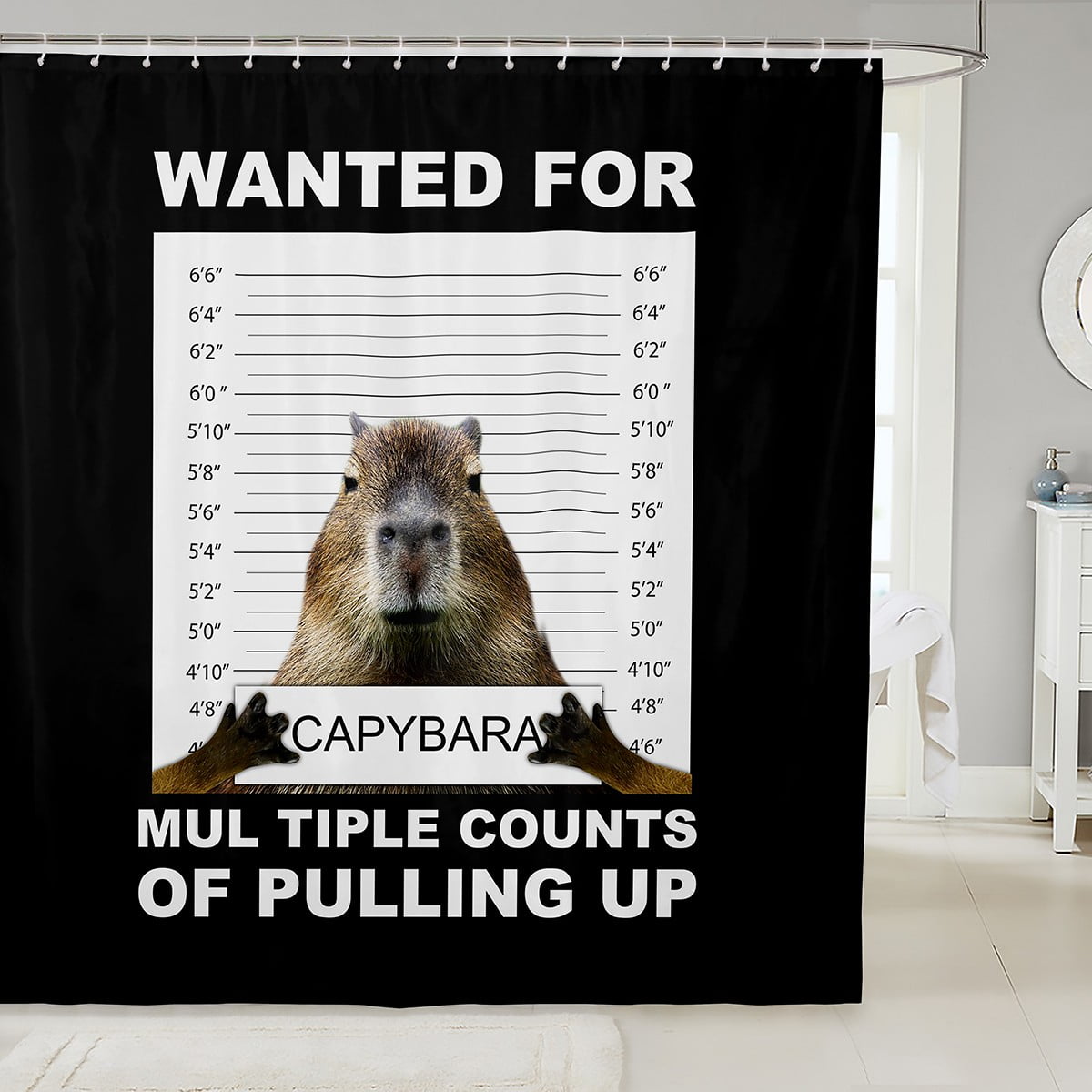 Capybara Curtains Boys Girls Wild Animal Capybara Shower Curtain Funny ...