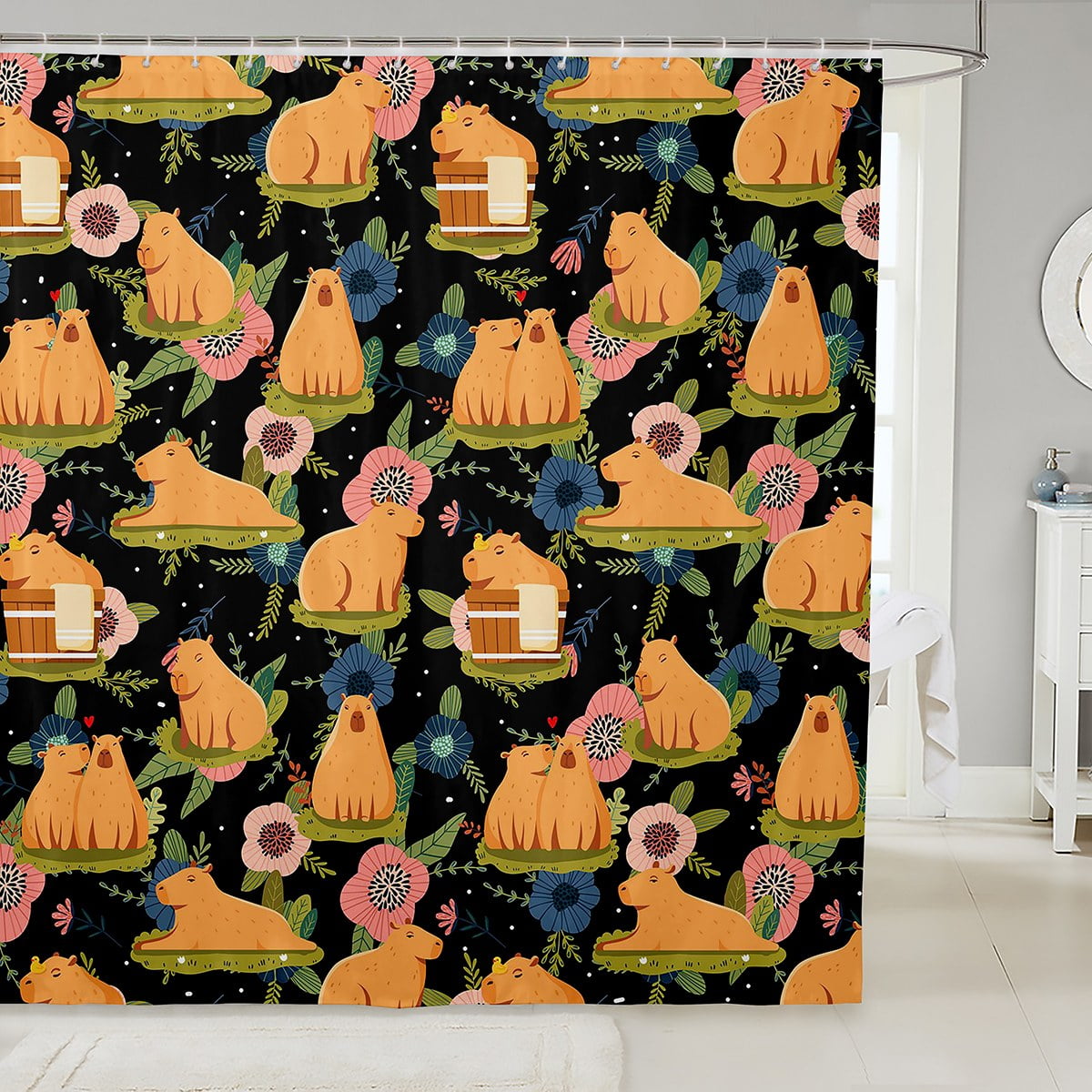 Capybara Curtains Gifts for Capybara Lovers, Cute Cartoon Capybara ...