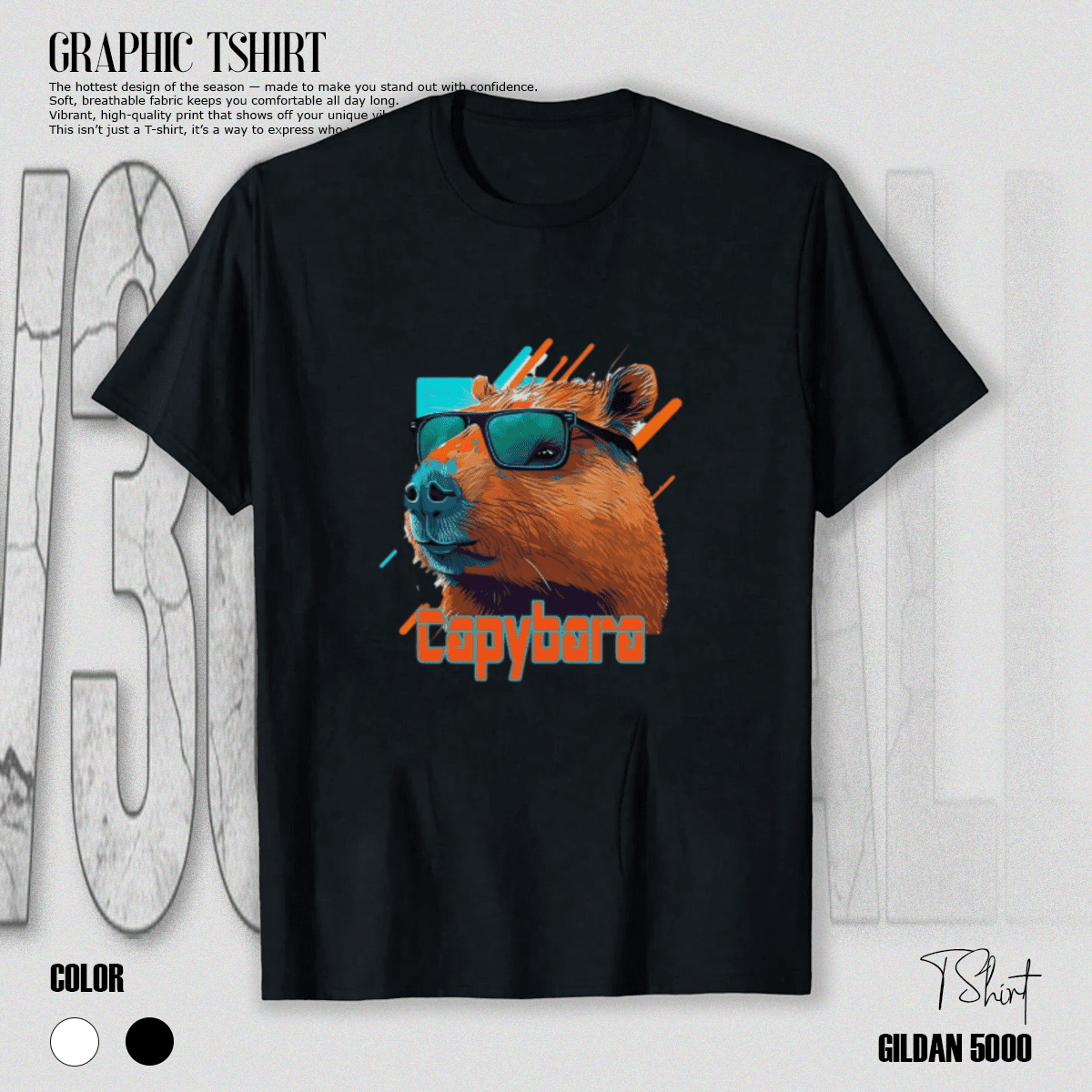 Capybara Cute And Funny Rodent Pet Wildlife Graphic Unisex T-Shirt, up ...