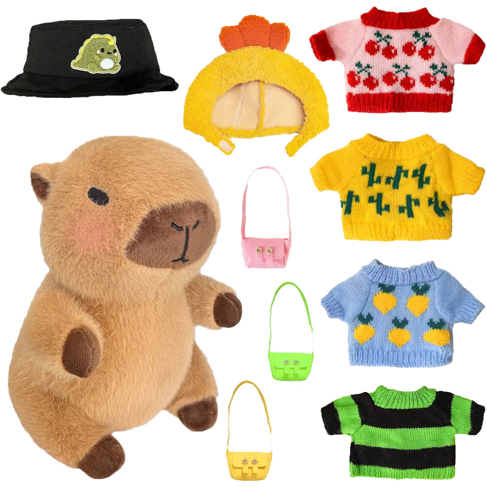 Capybara Cute Stuffed Animal with Clothing Set,9.8" Cute Capybara ...