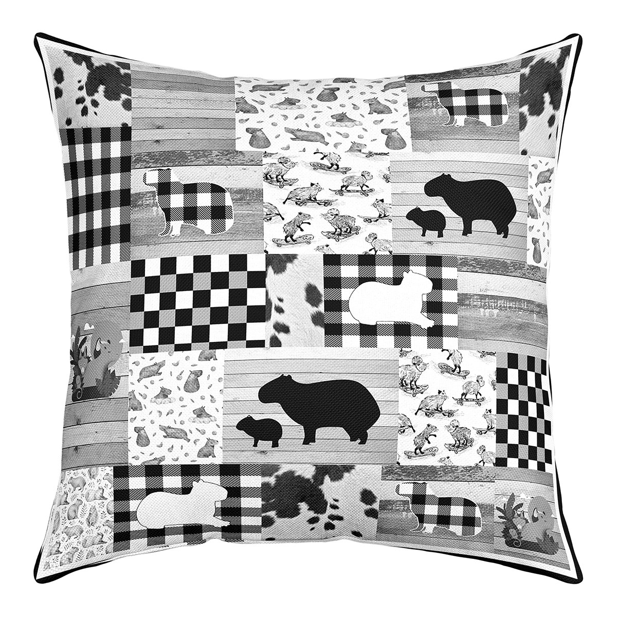 Capybara Decorative Pillow Cover 16x16 Inch,Zoo Pet Animals Pillow ...