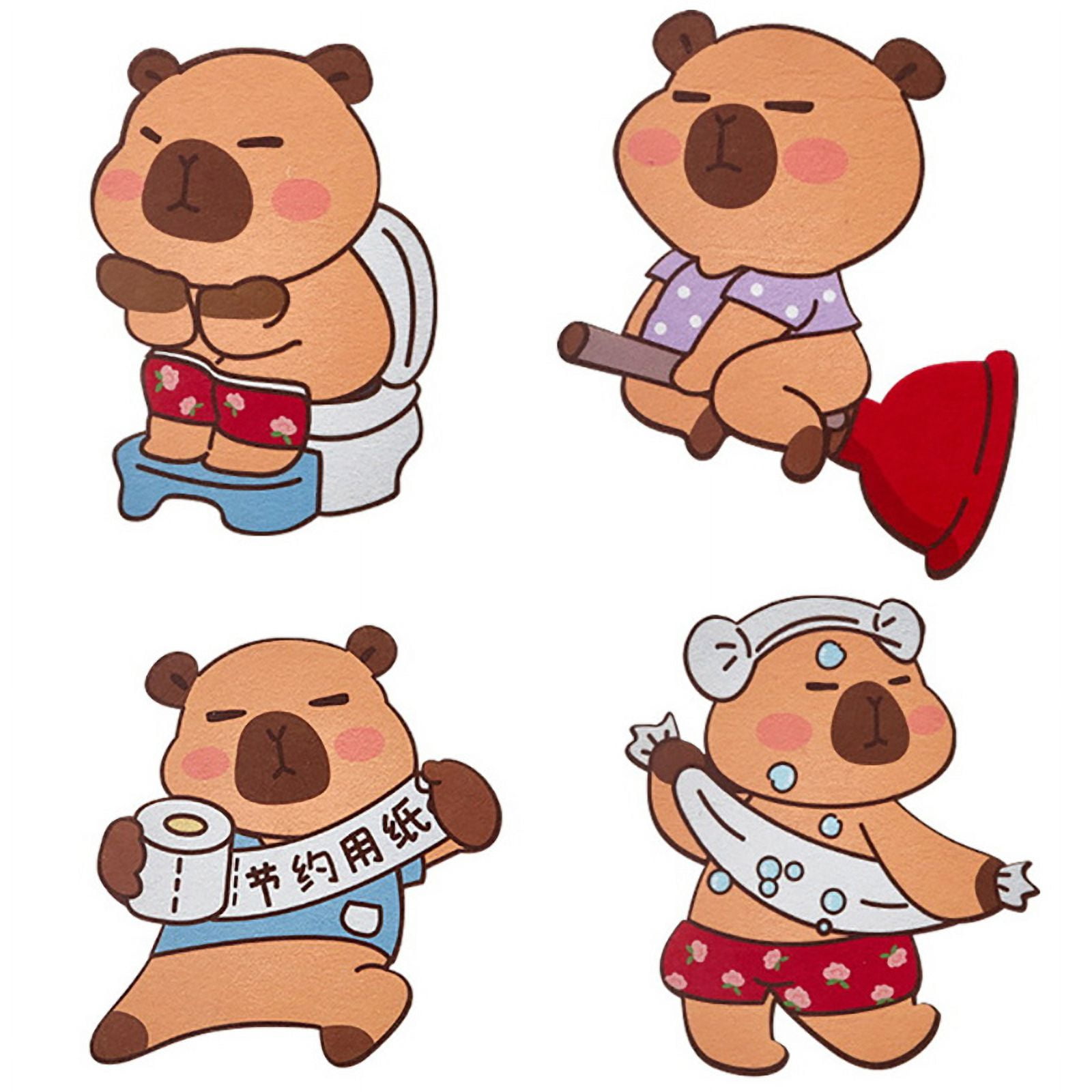 Capybara Deodorant Sticker Bathroom Toilet Lid Decals Deodorant Self ...