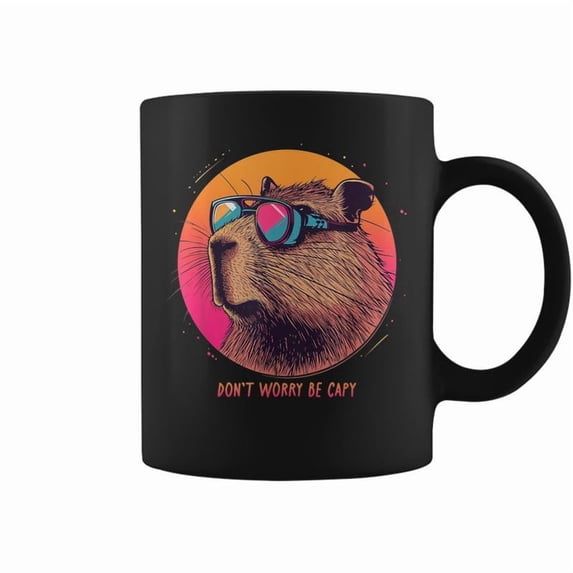 Capybara Dont Worry Be Capy Cute Be Happy Capybara Coffee Mugs ...