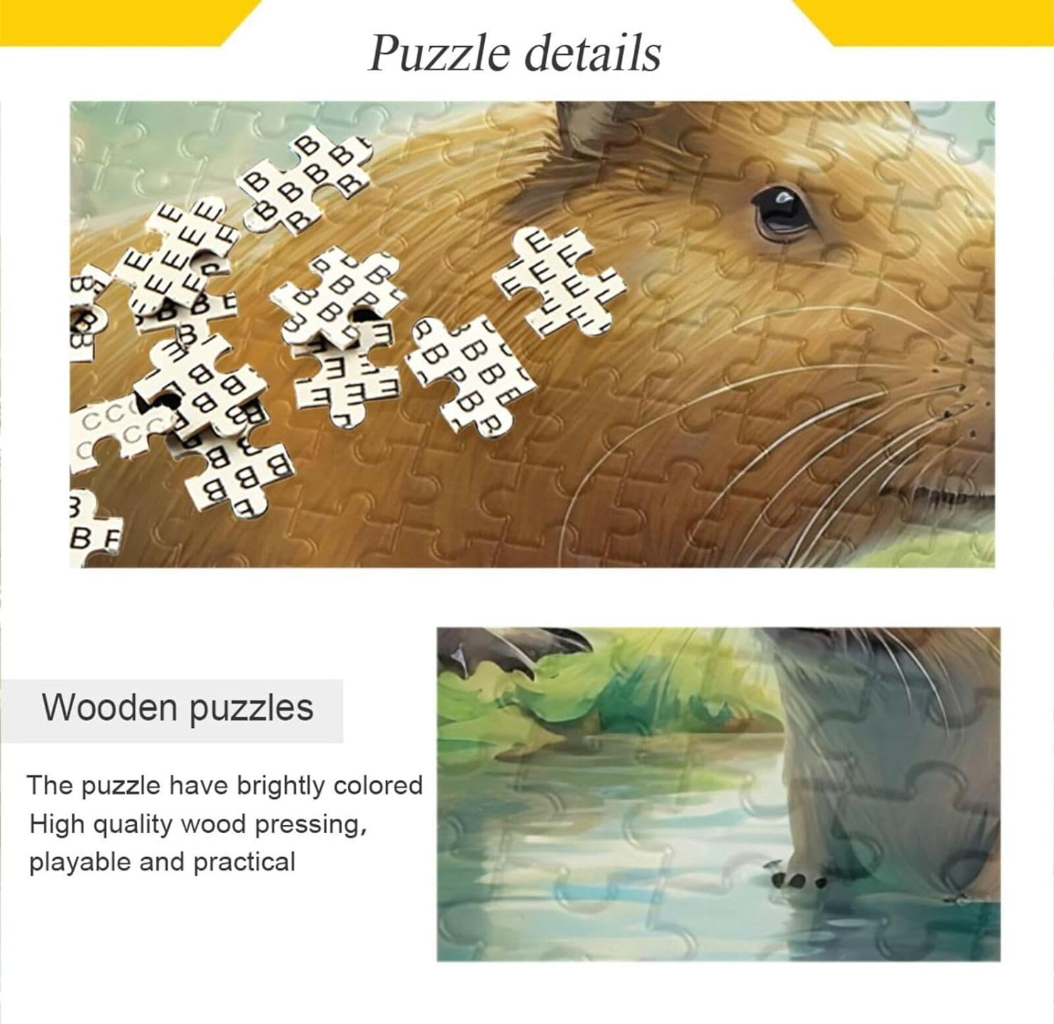 Capybara Family Jigsaw Puzzle, 500 Pieces Paper Wood Composite Material ...