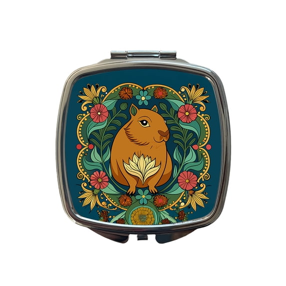 Capybara Floral Art Nouveau Flowers Elegant Travel Makeup Handbag Purse ...