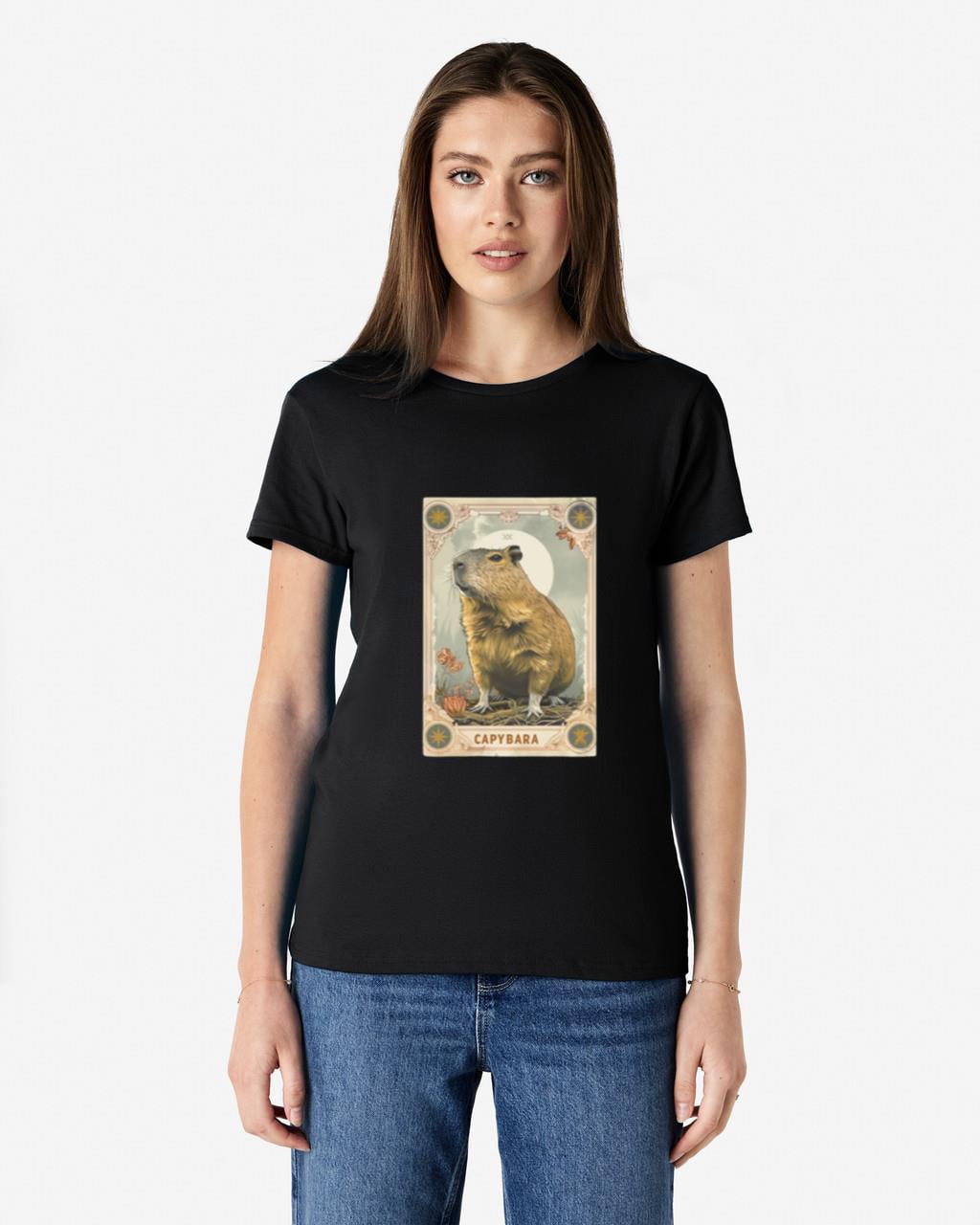 Capybara Floral T-shirt – Nature-Inspired Cute Design for Pet Fans ...