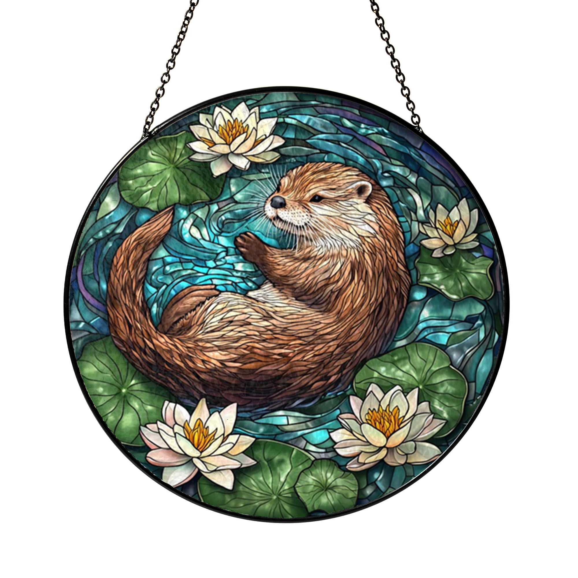 Capybara Fruit Scene Stained Glass Window Hanging – Nature Art2401 ...