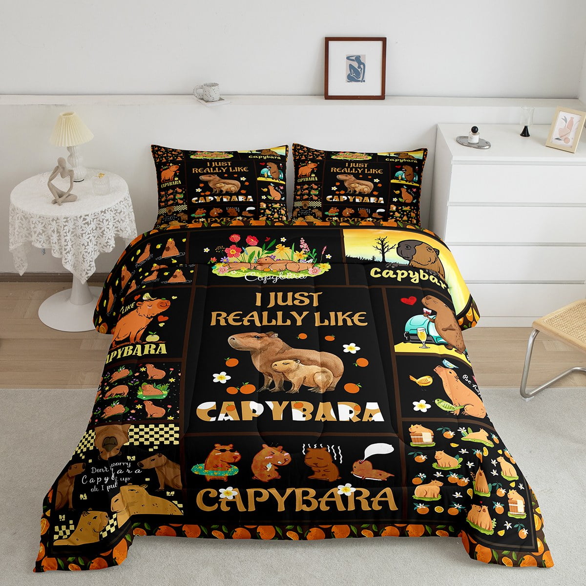 Capybara Full Comforter Set Gifts for Capybara Lovers,Cute Rodent ...