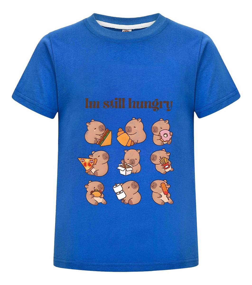 Capybara Funny Animal T-Shirt for Kids – Boys Girls Cartoon Graphic Tee ...