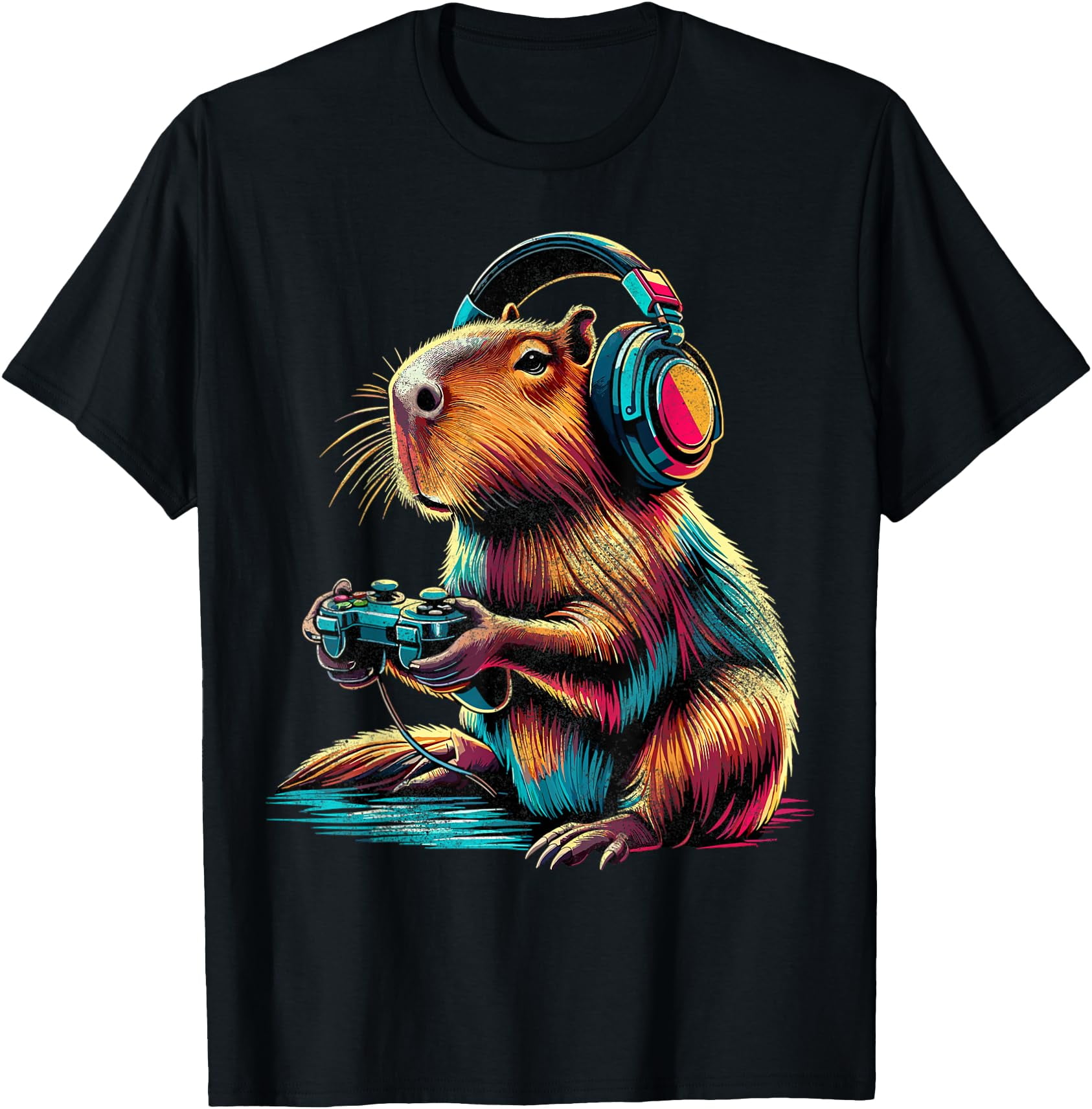 Capybara Funny Video Games Capybara T-Shirt,Sport Grey Color,Size M ...