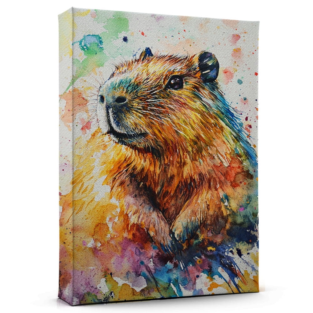 Capybara Giant Canvas, Colorful Capybara Giant Picture Canvas Wall ...