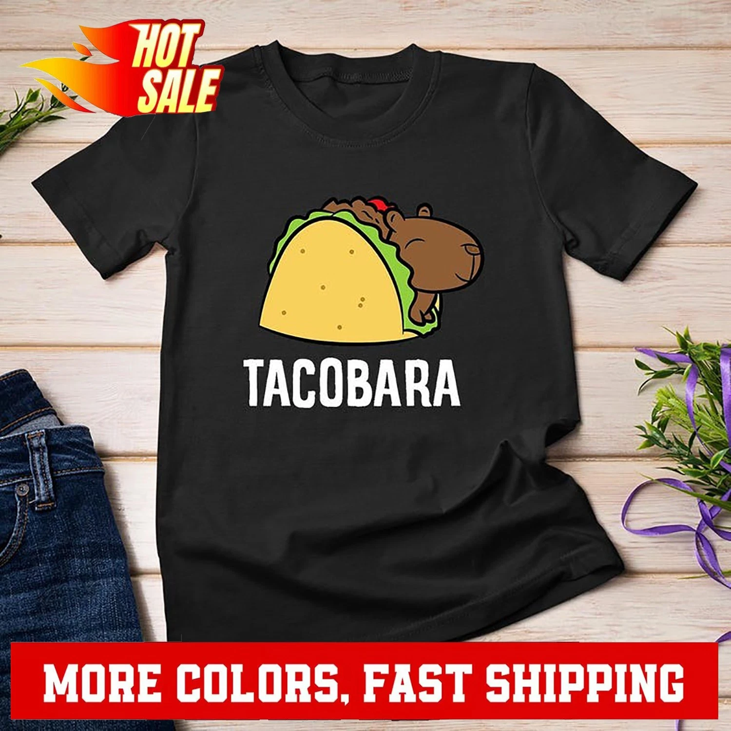 Capybara Gift Kids Tacobara Funny Capybara Tacos T-Shirt Sweatshirt ...