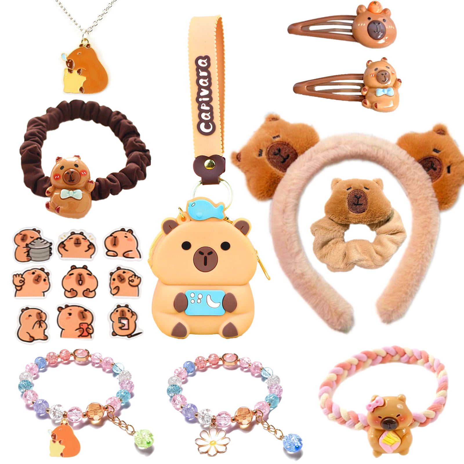 Capybara Gifts,Kawaii Capybara Hair Accessories Gift Set Include Cute ...