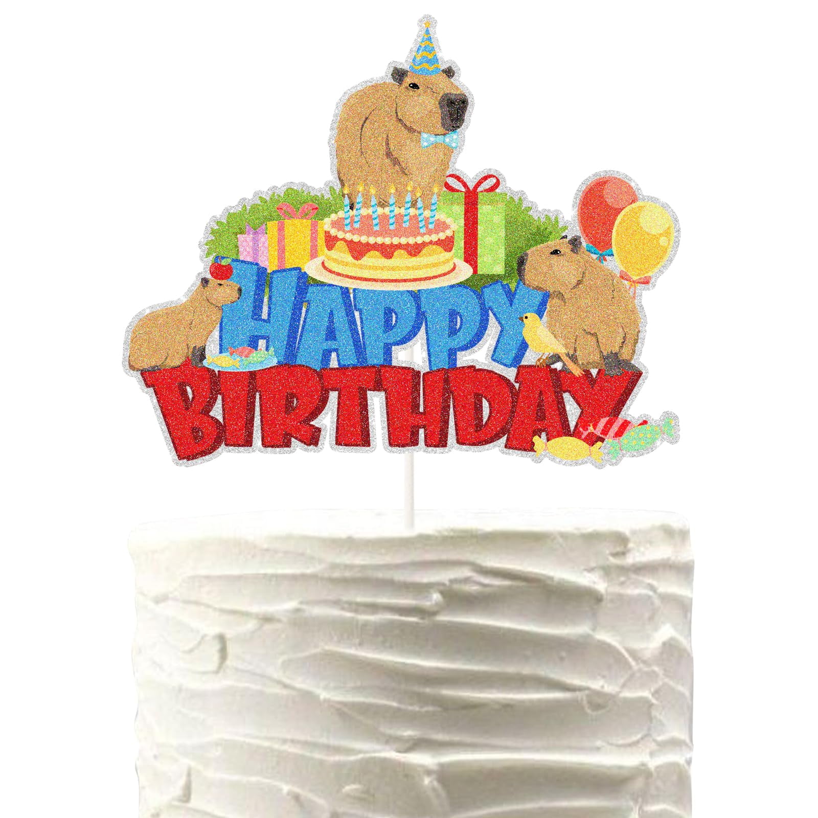 Capybara Happy Birthday Cake Topper,Animal Themed ITL1 Capybara ...