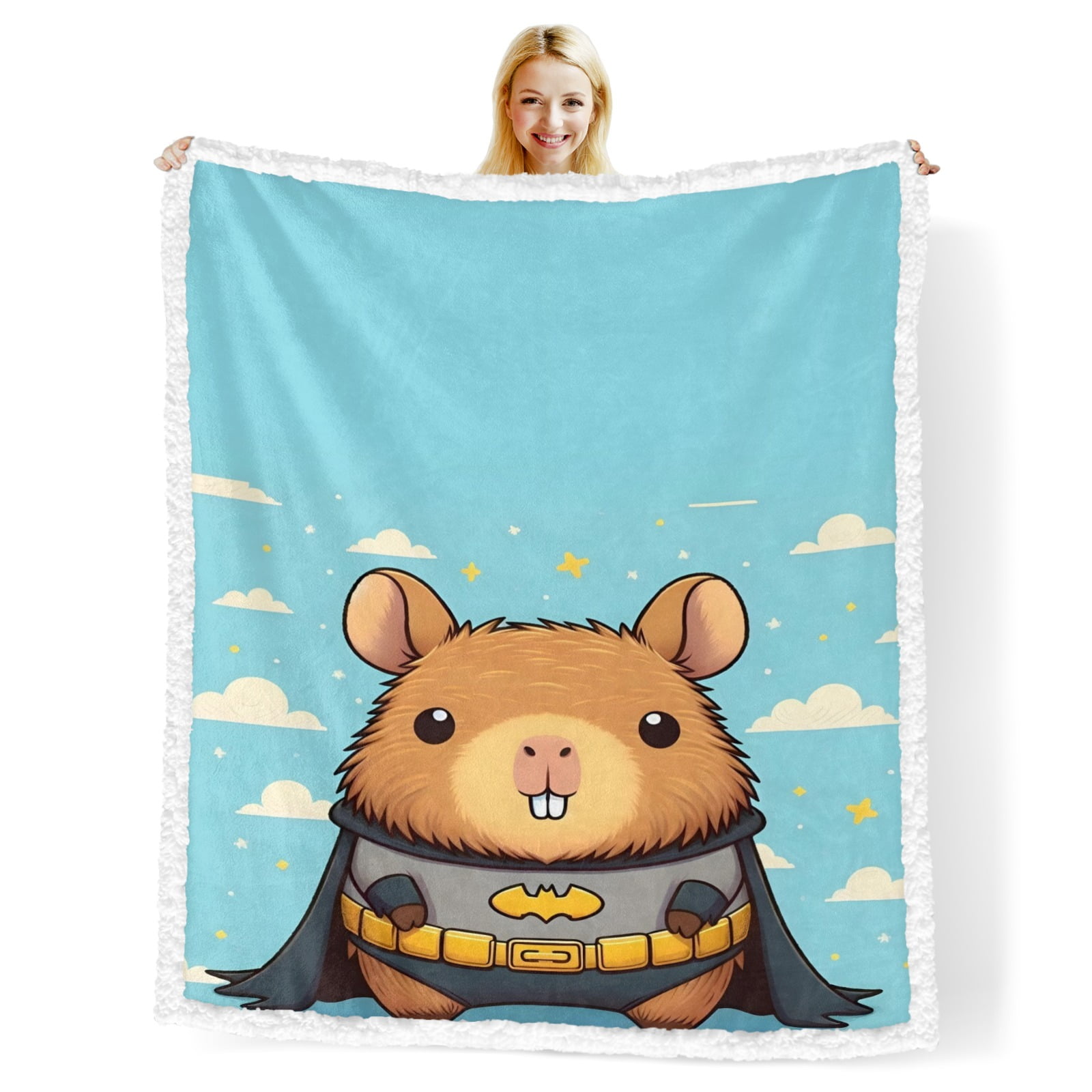 Capybara High Definition Pattern 50 * 60 inch Flange Velvet Blanket ...