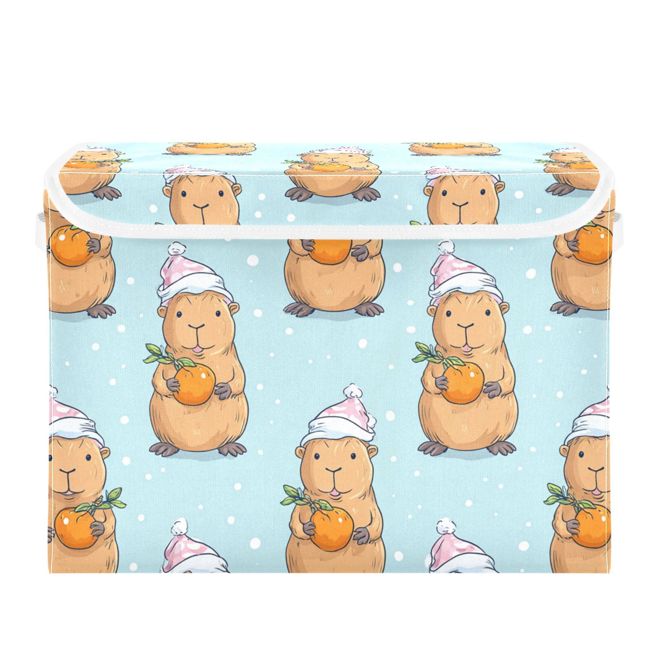 Capybara Hold Oranges in Christmas Foldable Storage Bins with Lids ...