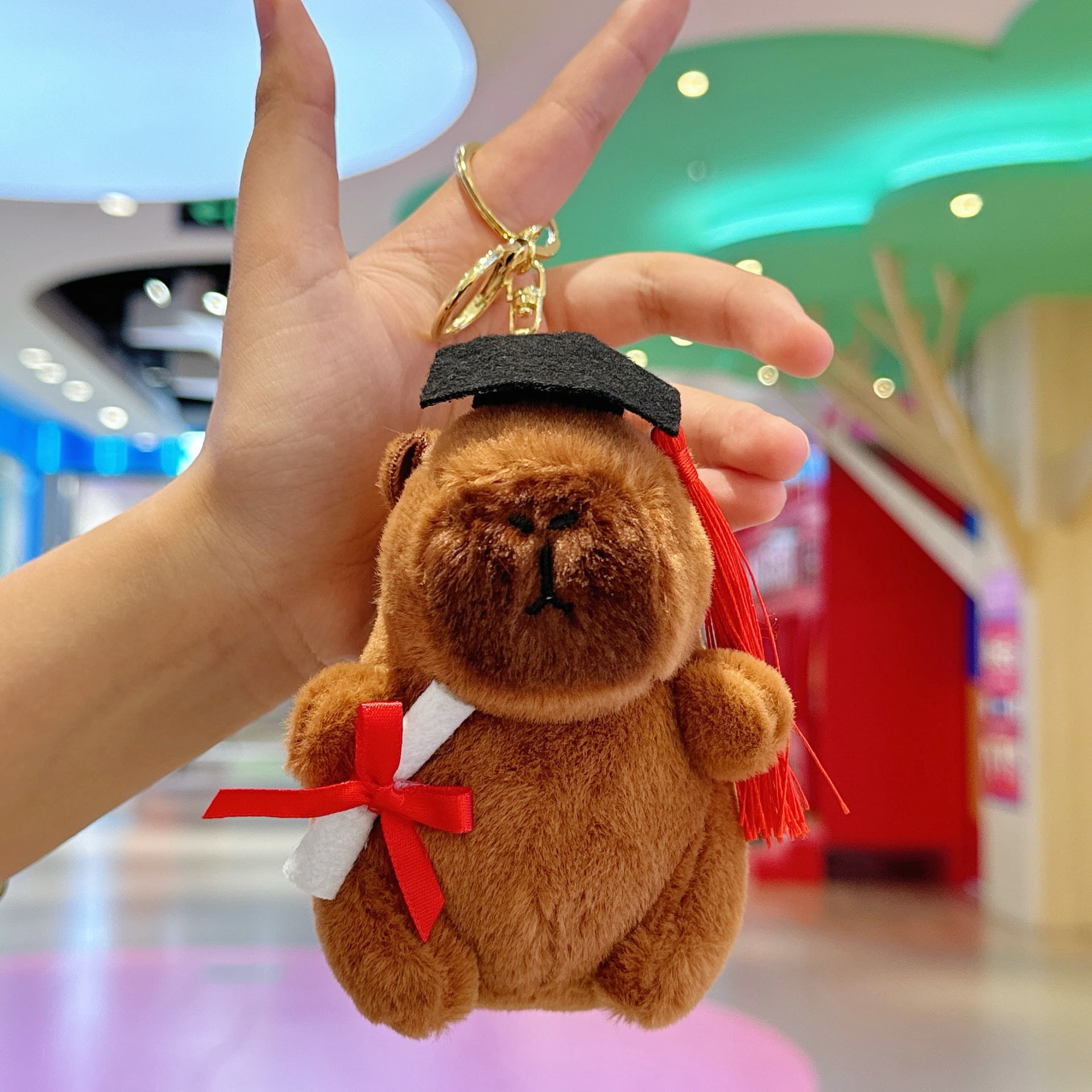 Capybara Keychain Plush,4.3" Capybara Stuffed Animal Toys with Clothes ...