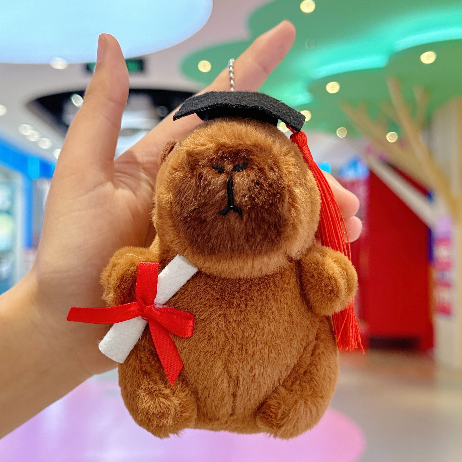 Capybara Keychain Plush,4.3" Capybara Stuffed Animal Toys with Clothes ...