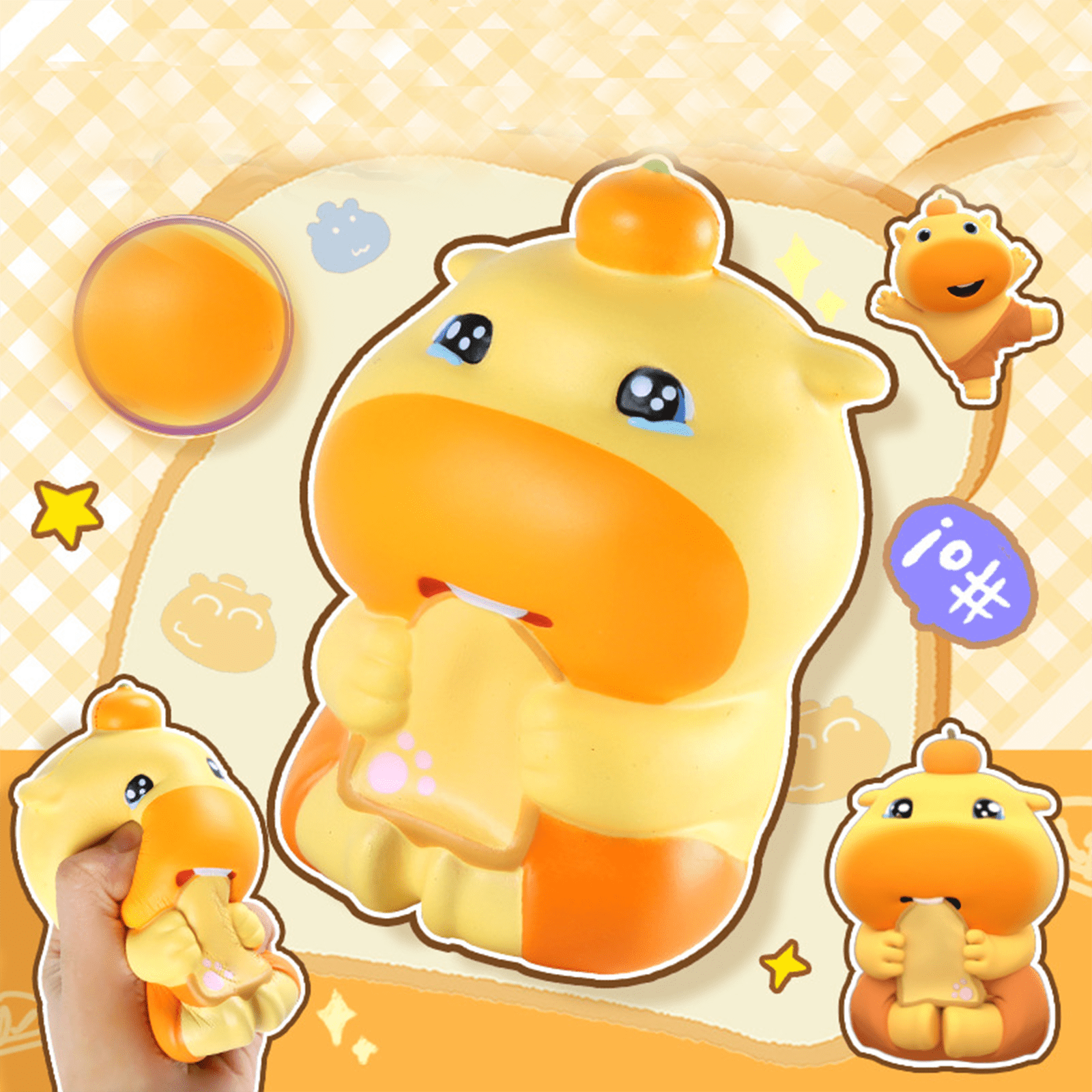 Capybara LULU Squeeze Toys - 4.5" Capybara Emoticons Stress Relief Toys ...