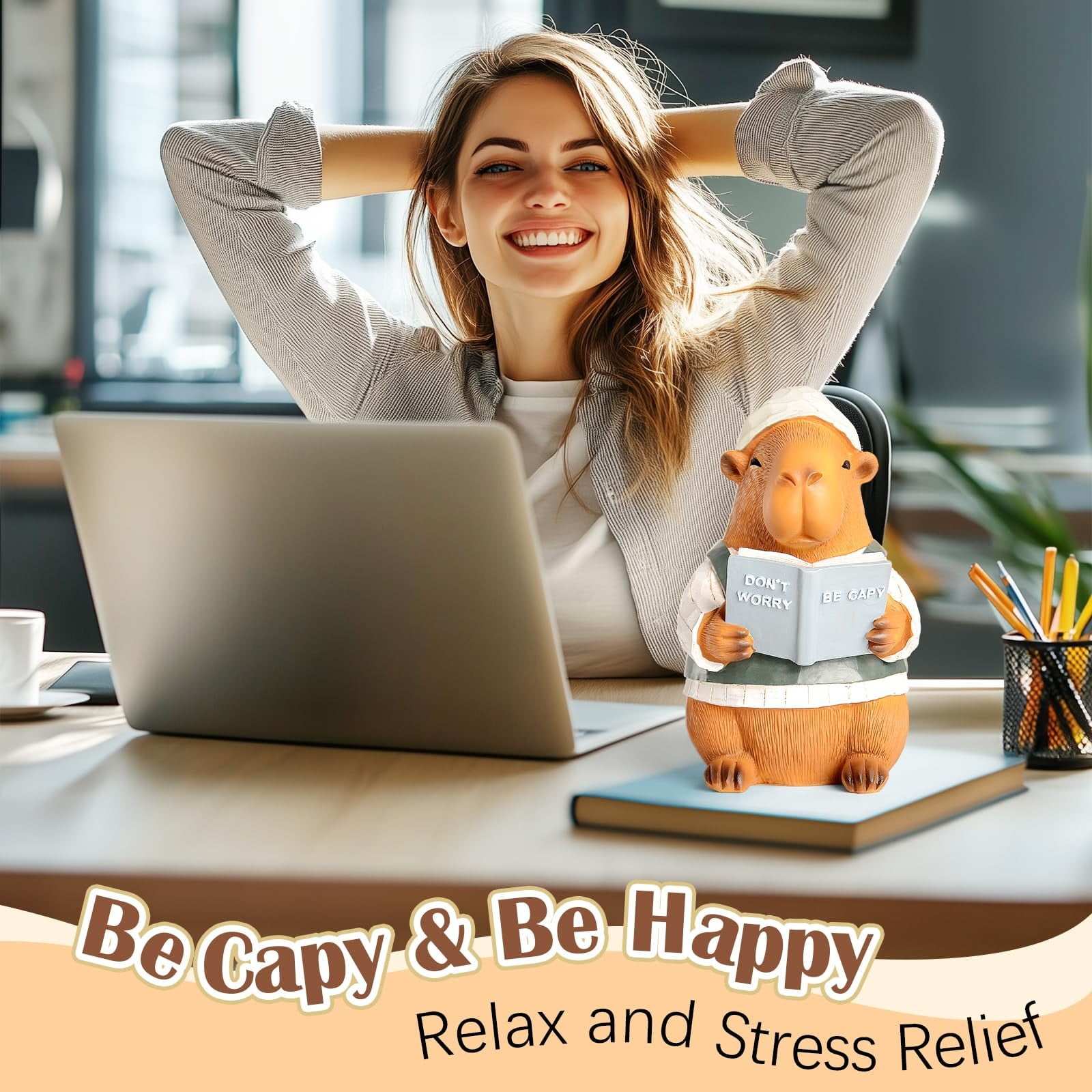 Capybara Large Capybara Ornament: “Don’T Worry Be Capy” Positive ...