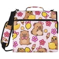 Capybara Lemon Flower Pattern 3 Ring Binder Bag Zipper Binder Organizer ...