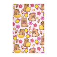 Capybara Lemon Flower Pattern Kitchen Towels Waffle Weave Decorative ...