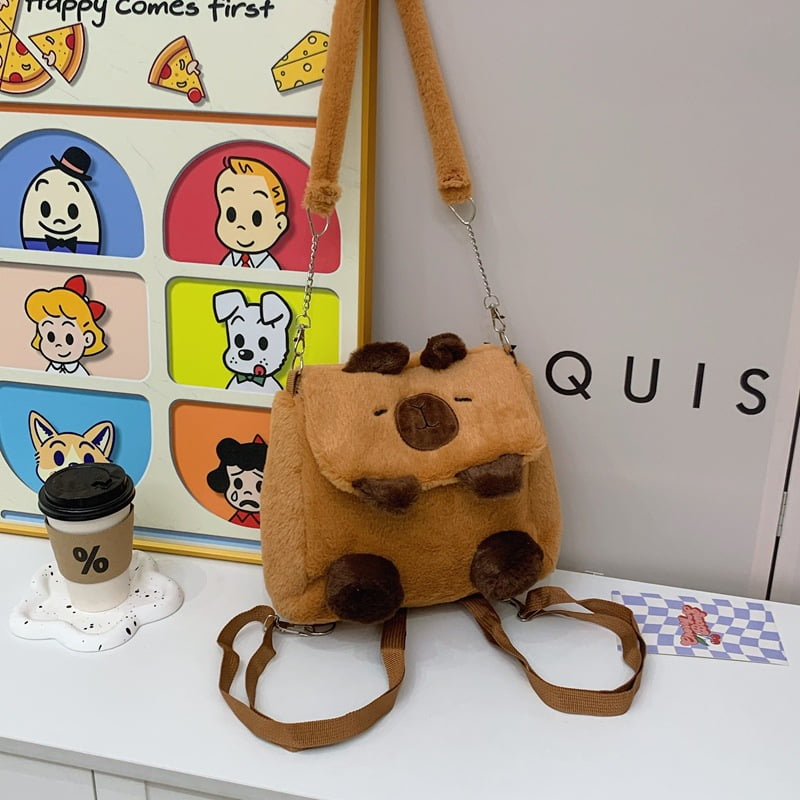Capybara Little Bean Cat Plush Bag Cartoon Cute One-shoulder Crossbody ...