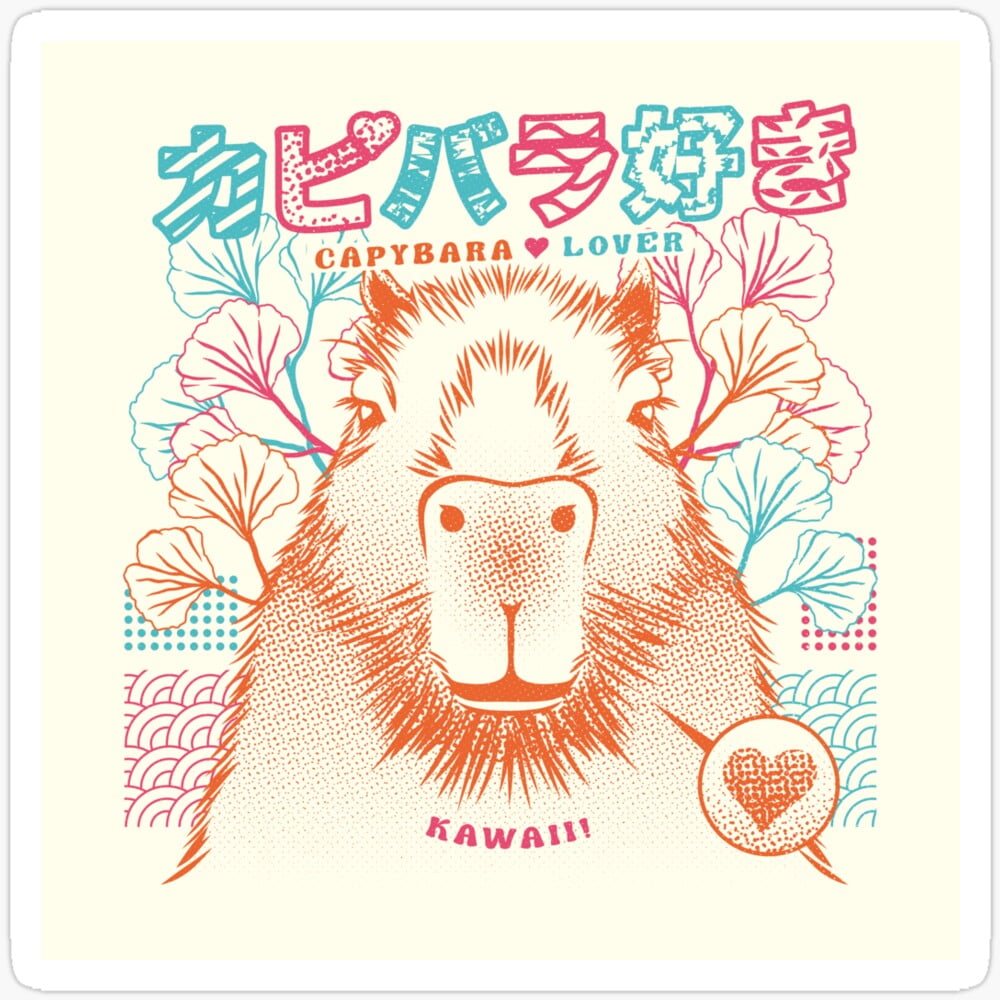 Capybara Love Anime Manga Sticker Phone Decal Water Bottle Stickers Car ...