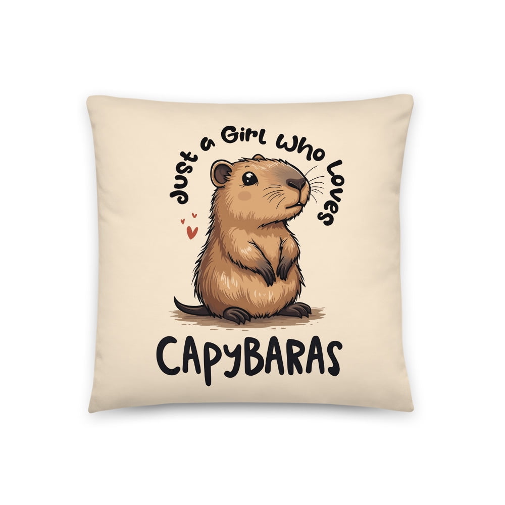 Capybara Lover Basic Pillow, Just A Girl Who Loves Capybaras (18″×18 ...