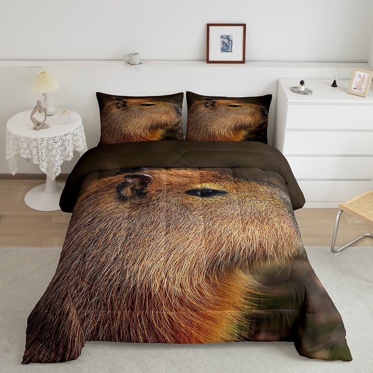 Capybara Lover Bedding Queen Size for Boys Girls Capybara Bedroom ...