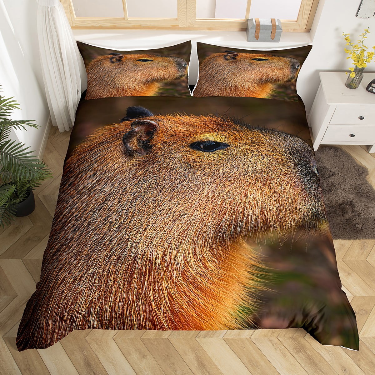 Capybara Lover Duvet Cover Full Size for Boys Girls Capybara Bedroom ...