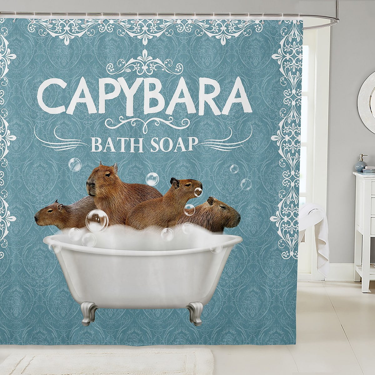 Capybara Lover Shower Curtain Cute Capybara Curtains for Boys Girls ...