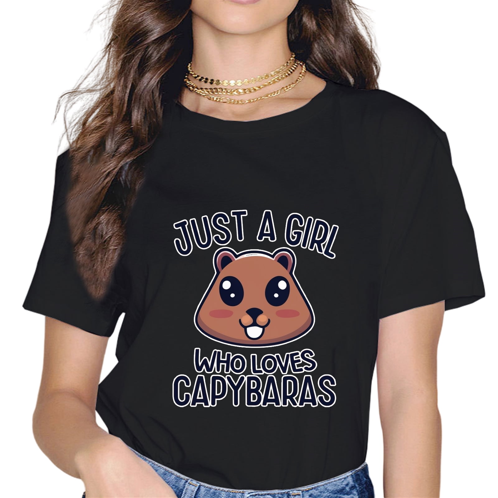 Capybara Lover Women Just A Girl Who Loves Capybaras T-Shirt - Walmart.com