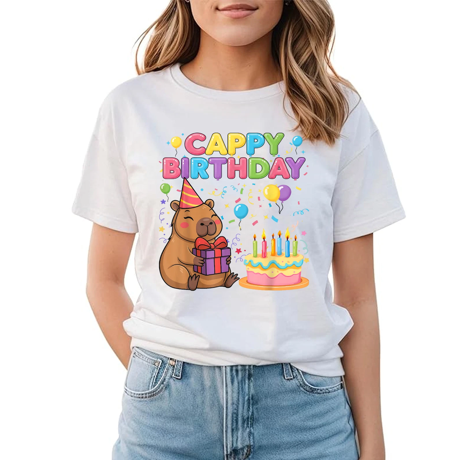 Capybara Lovers Cappy Birthday Girl Boy Happy Birthday Party T-Shirt ...