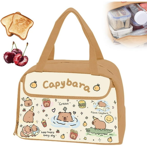 Capybara Lunch Box, Waterproof Insulation Capybara Tote Bag, Cute ...