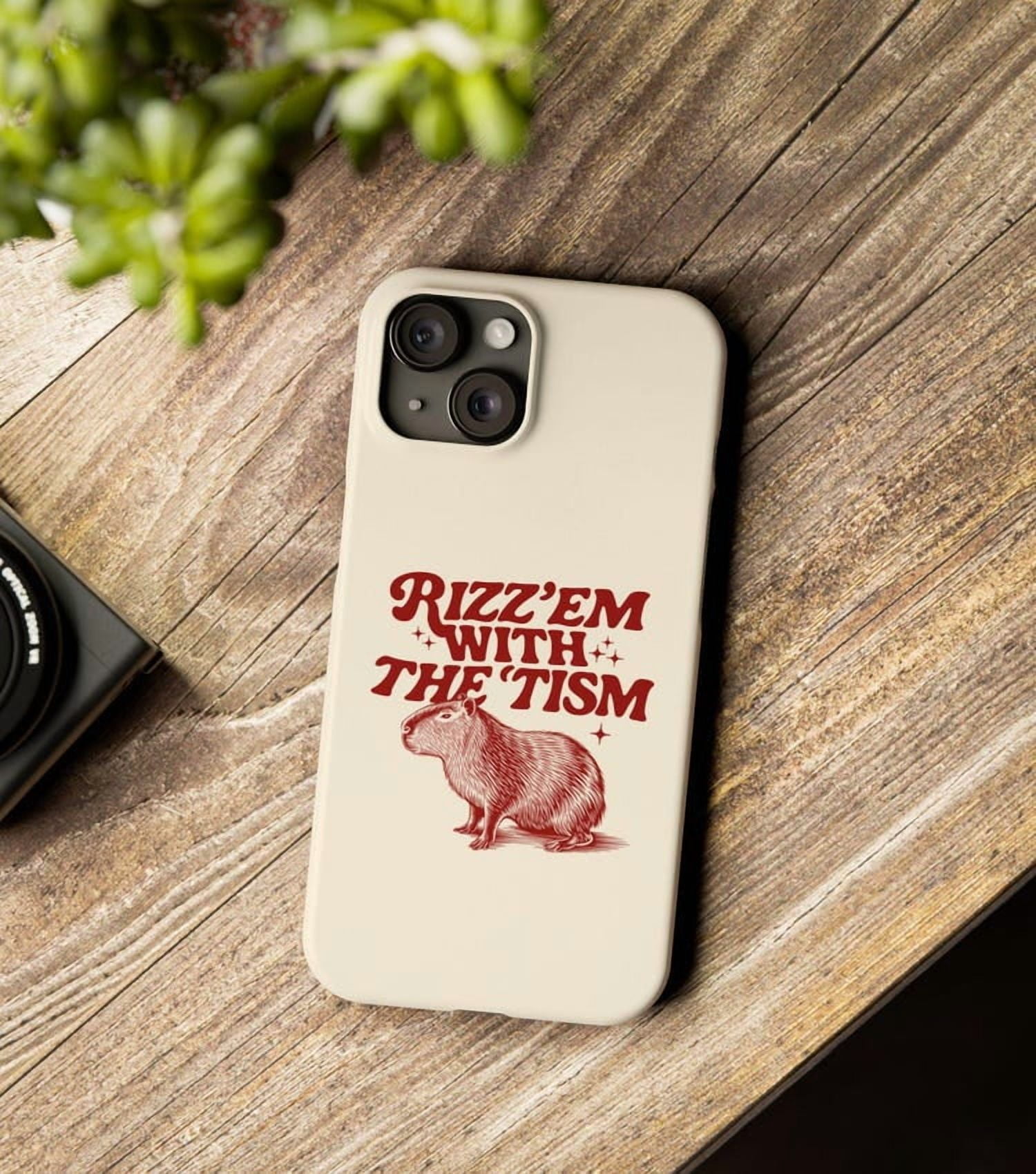 Capybara Meme Funny 'Rizz' Quote Inspired Graphic Case for Apple iPhone ...