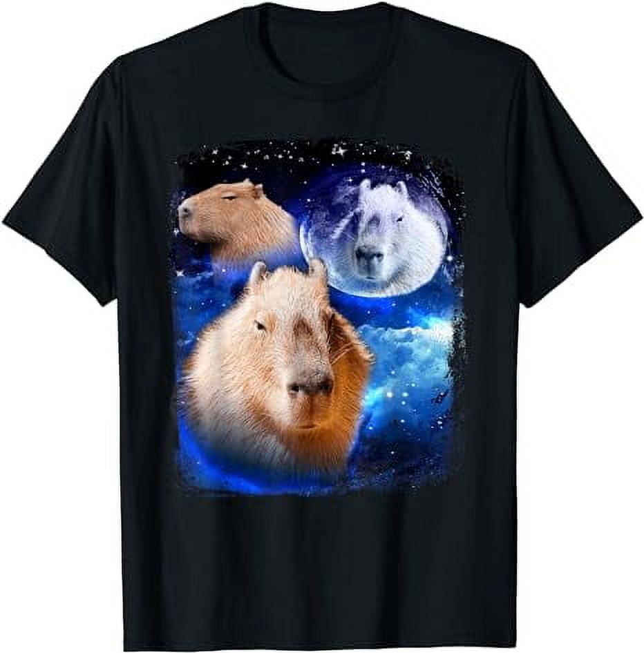 Capybara Meme moon Funny Capybaras Vintage Kawaii T-Shirt - Walmart.com