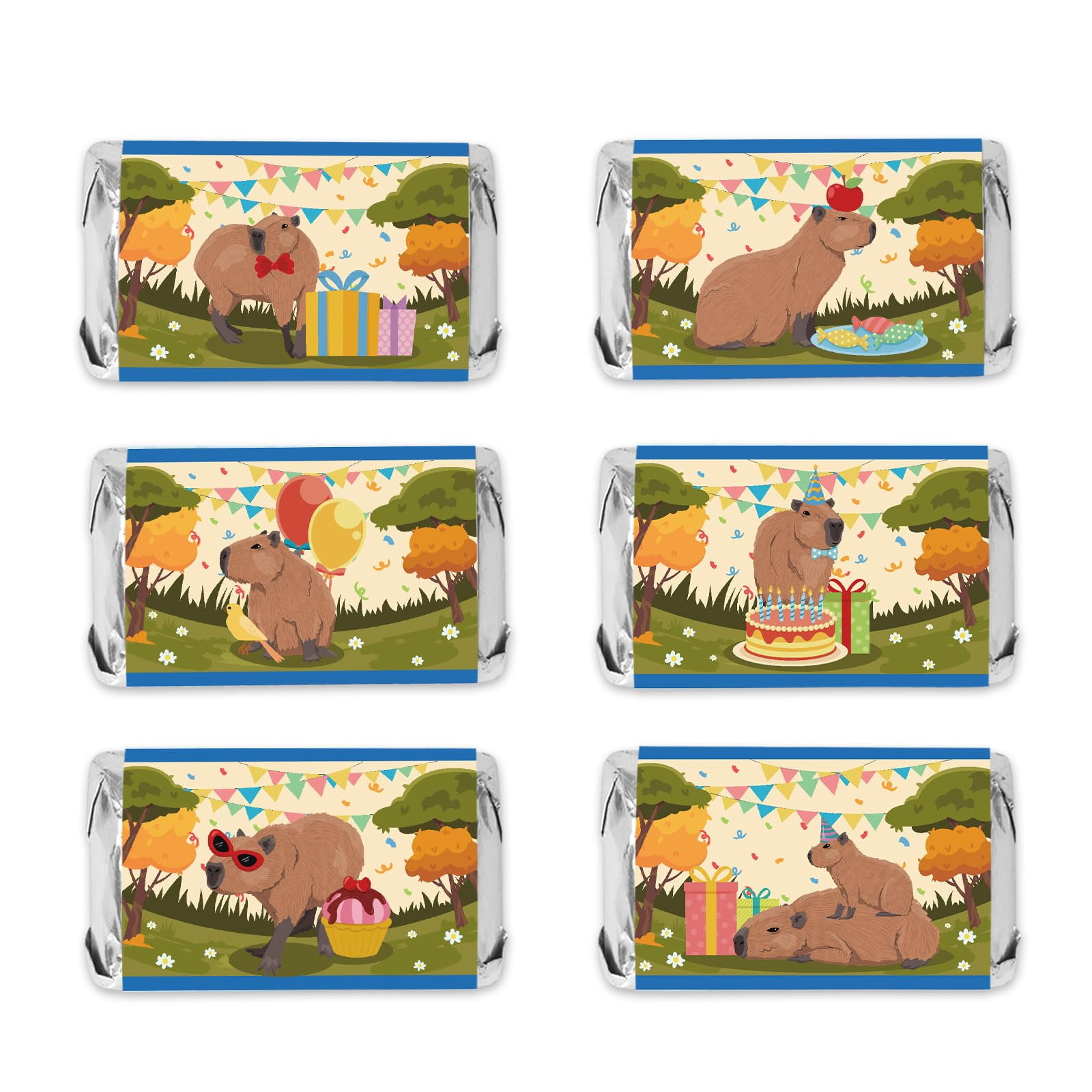 Capybara Mini Candy Bar MMF7 Wrapper Stickers - Animal Themed Capybara ...