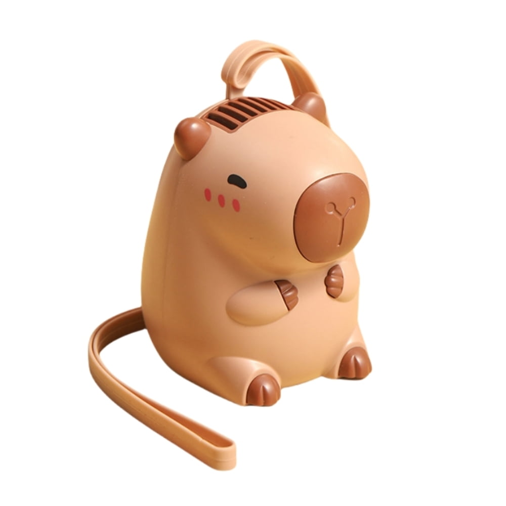 Capybara Mini Fan – Cute USB Rechargeable Neck or Handheld Fan for Kids ...