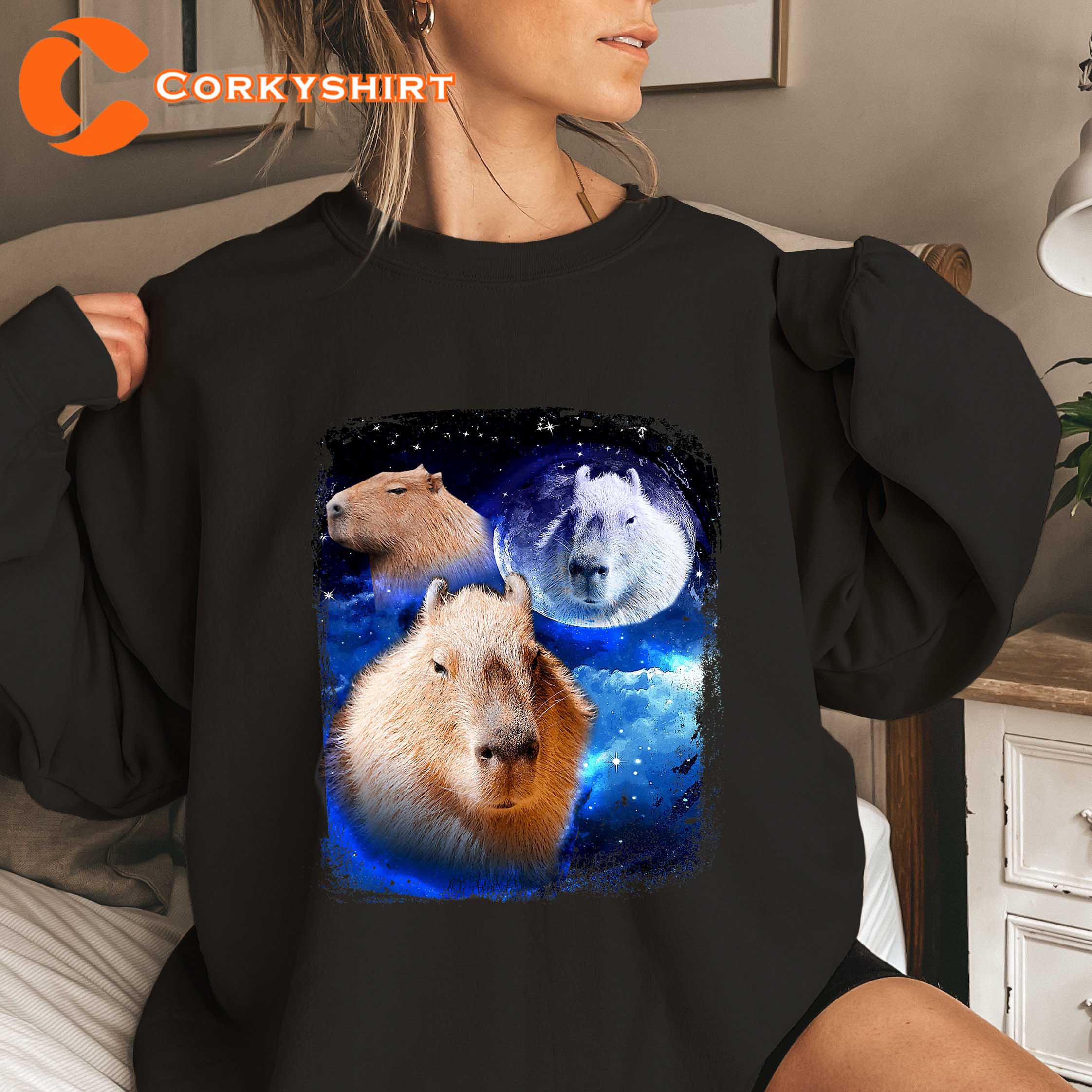 Capybara Moon Funny Capybara Gifts For T-shirt - Walmart.com