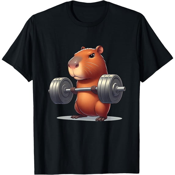 Capybara Muscle Building Fitness Capybara Weight Lifting T-Shirt ...