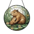 Capybara Nature Scene Stained Glass Suncatcher Window Decor, Animal Art ...