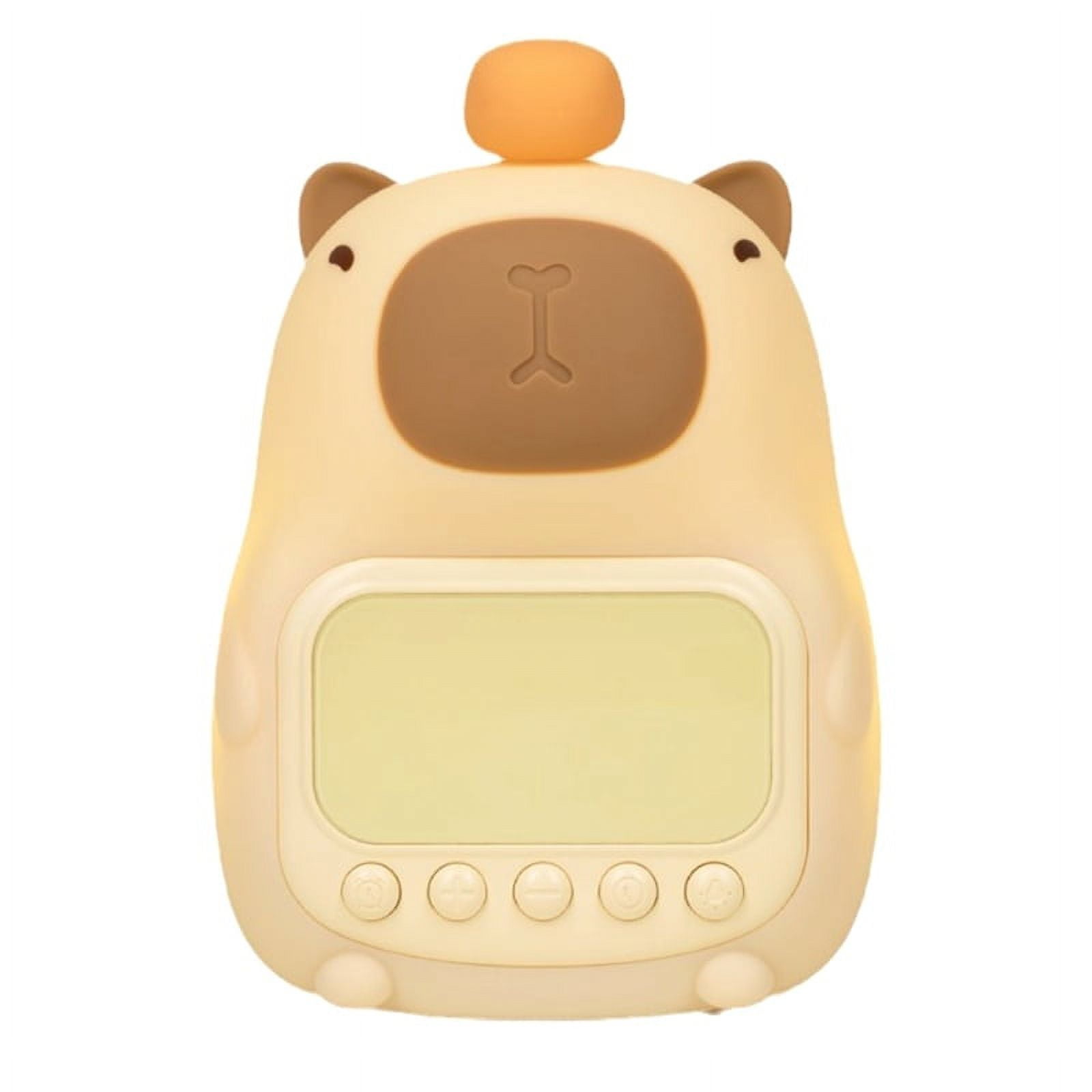 Capybara Night Light with Digital Clock, Silicone Animal Night Light ...
