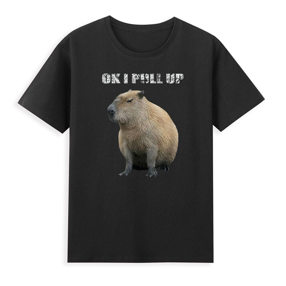 Capybara Ok I Pull Up Funny Capybara Animal Lover Men's Short Sleeve T ...