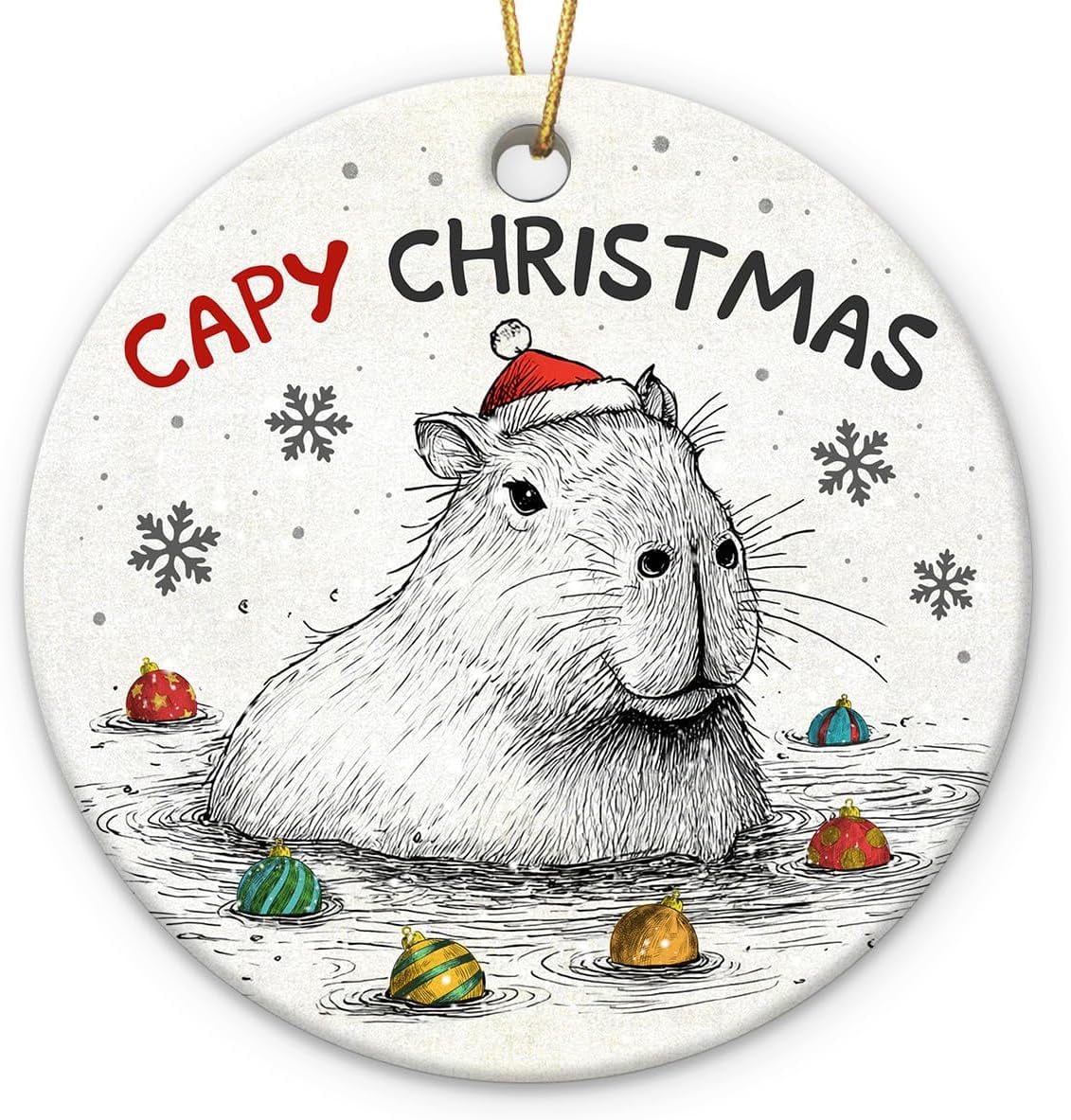 Capybara Ornament 2025 – Funny Animal Lovers, Cute Ceramic Ornament for ...